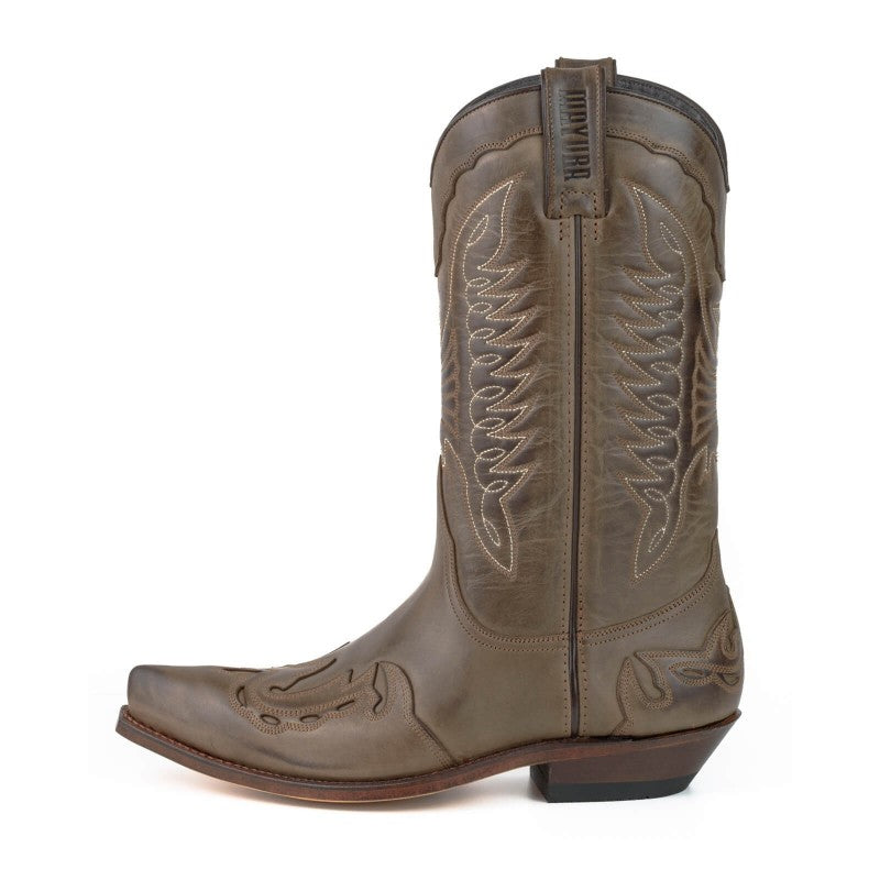 Botas Cowboy de Homem e Mulher Artesanais Couro Castanho 17 Texanas